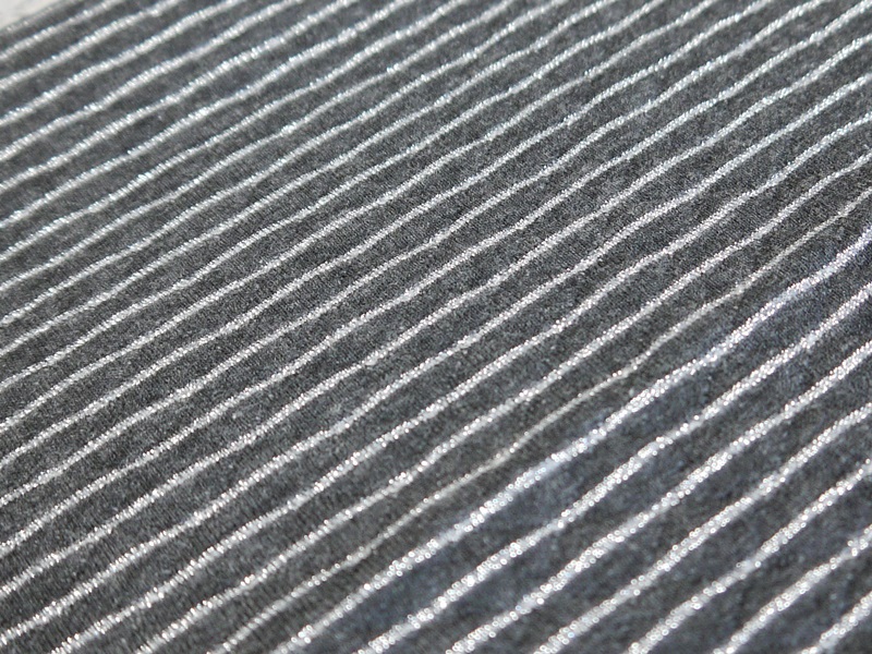 Strick-Stepper – grau mit Silber – Doubleface – Reststück 70cm – Die ...